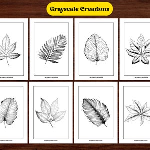 50 Tropical Leaf Coloring Page Book, Nature Botanical Flower Floral ...