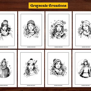 50 Snow Woman Coloring Page Book, Christmas Snow Creature Xmas Winter ...