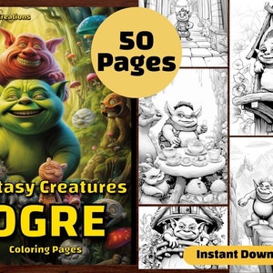 50 Cute Baby Ogre Coloring Page Book Printable PDF Sheet - Etsy