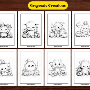 50 Little Monster Coloring Page Book, Halloween Cartoon Creepy ...
