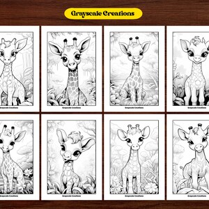 50 Cute Giraffe Coloring Page Book, Printable PDF Sheets, Instant ...