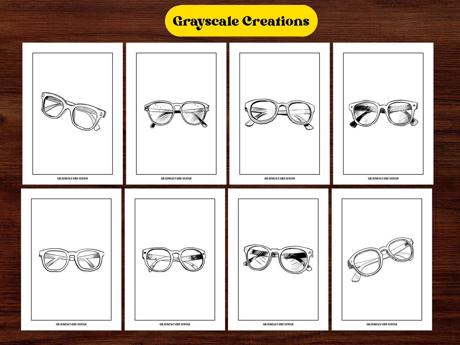 50 Sunglasses Coloring Page Book, Nature Fashion Clothing Accessories ...