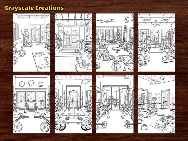 50 Gym Coloring Page Book Printable PDF Sheets Instant - Etsy Australia