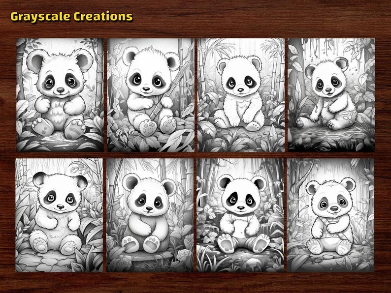 50 Cute Panda Coloring Page Book Printable PDF Sheets - Etsy
