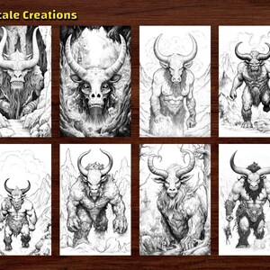 50 Minotaur Coloring Page Book Printable PDF Sheets Instant - Etsy