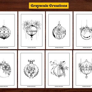 50 Bauble Christmas Coloring Page Book, Snow Creature Xmas Winter ...