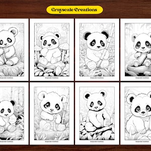 50 Cute Panda Coloring Page Book, Printable PDF Sheets, Instant ...