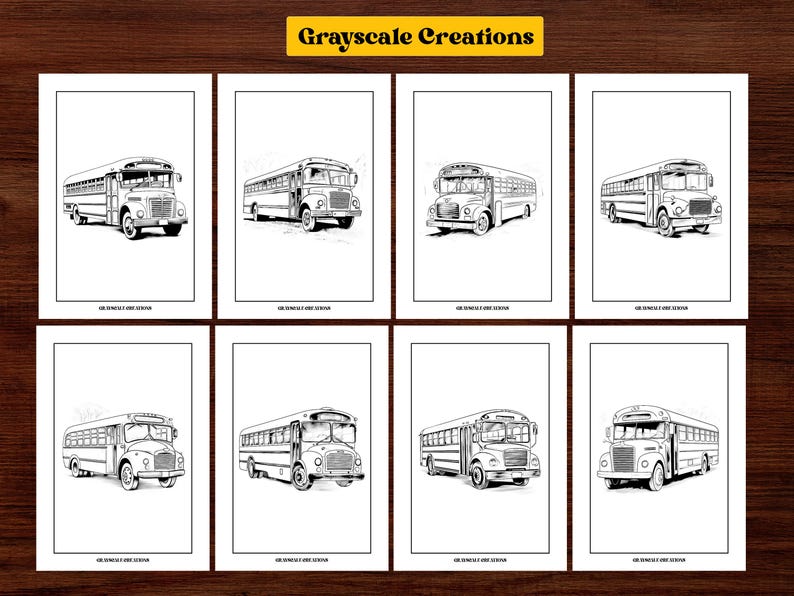50 School Bus Coloring Page Book, Object Motor Nature Car Vintage ...