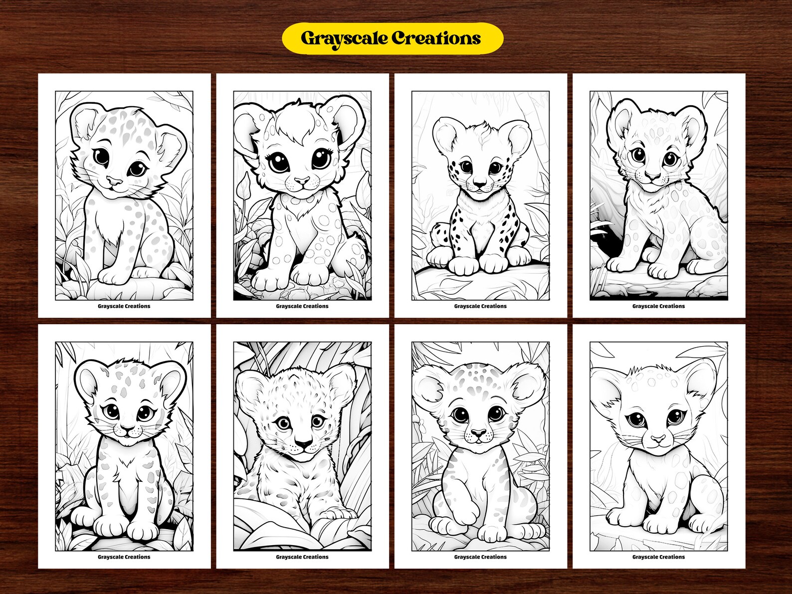 50 Cute Leopard Coloring Page Book, Printable PDF Sheets, Instant ...