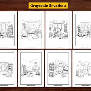 50 Nursery Room Coloring Page Book, Nature House Interior Design ...