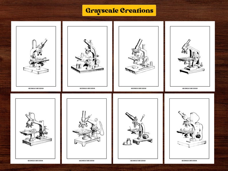 50 Microscope Coloring Page Book, Object Motor Nature Car Vintage ...