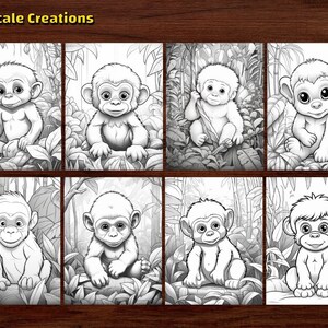 50 Cute Gorilla Coloring Page Book Printable PDF Sheets - Etsy