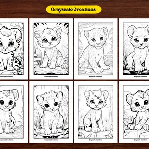 50 Cute Leopard Coloring Page Book, Printable PDF Sheets, Instant ...