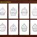 50 Cupcake Coloring Page Book Sweet Cake Food Cute Kawaii - Etsy