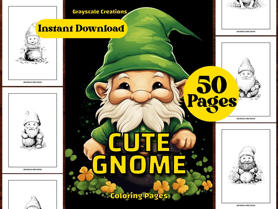 50 Cute Gnome St Patricks Day Coloring Page Book, Patty Irish ...