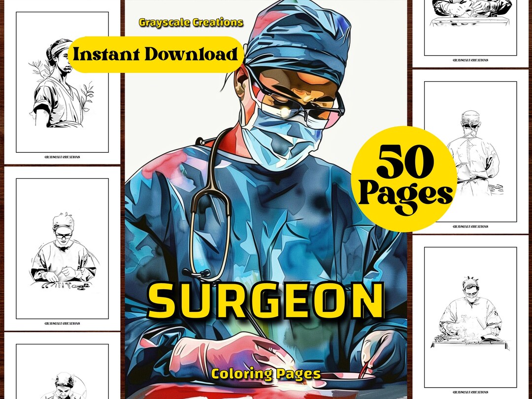 50 Surgeon Coloring Page Book, People Human Profession Coloring Pages ...