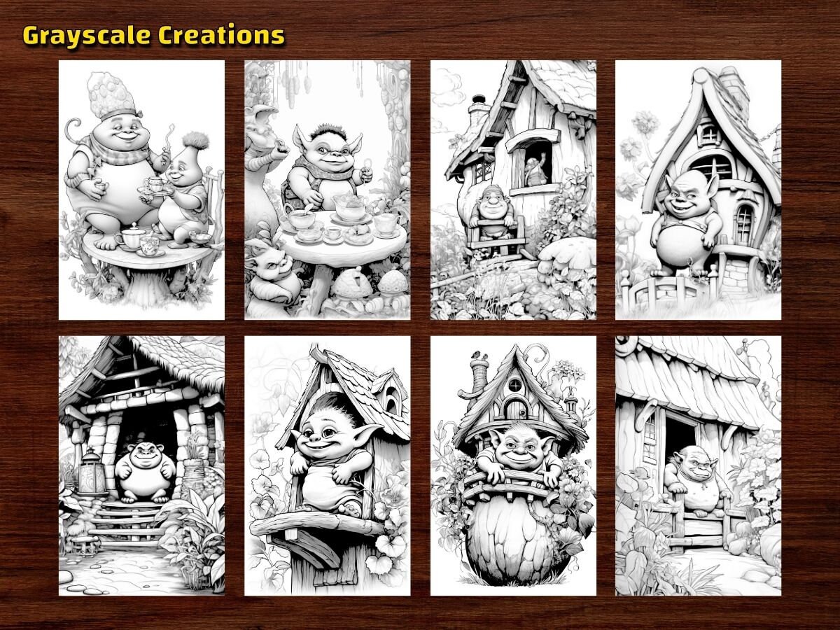 50 Cute Baby Ogre Coloring Page Book Printable PDF Sheet - Etsy UK