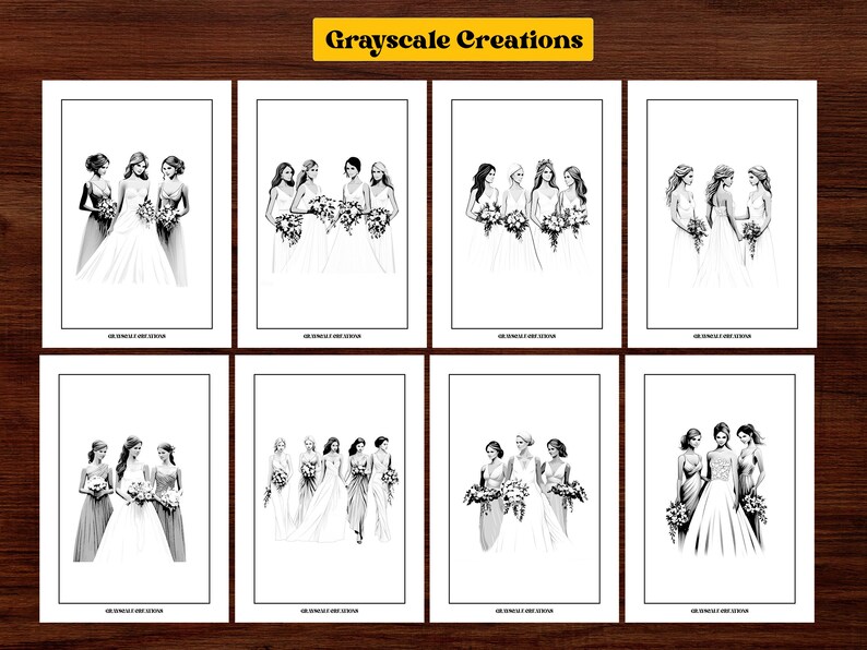 50 Bridesmaids Coloring Page Book, People Human Profession Coloring ...