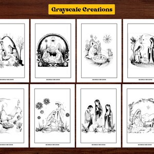 50 Christmas Nativity Coloring Page Book, Snow Creature Xmas Winter ...