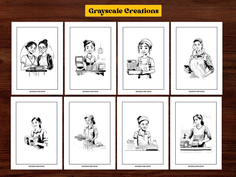 50 Cashier Coloring Page Book, People Human Profession Coloring Pages ...