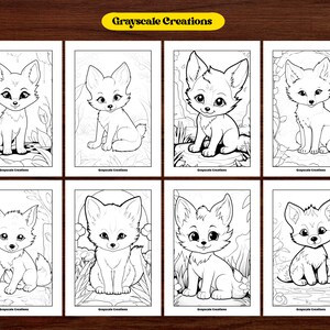 50 Cute Fox Coloring Page Book, Printable PDF Sheets, Instant Download ...