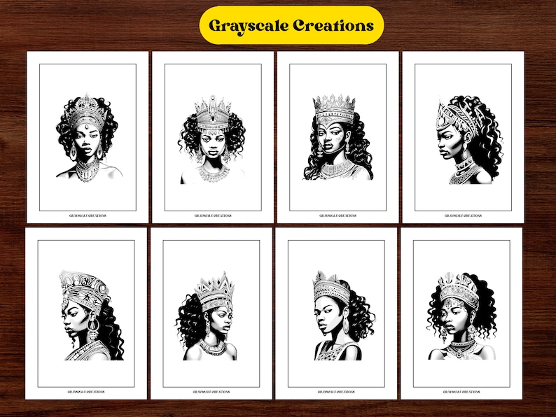 50 African Princess Coloring Page Book, Fantasy Enchanted Creature ...
