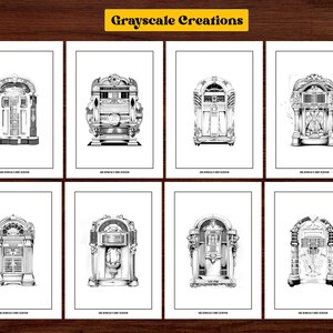 50 Jukebox Coloring Page Book, Object Motor Nature Car Vintage ...