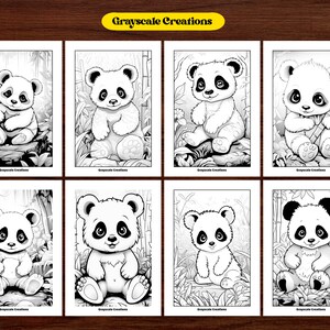 50 Cute Panda Coloring Page Book, Printable PDF Sheets, Instant ...