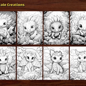 50 Cute Baby Dragon Coloring Page Book Printable PDF Sheets - Etsy