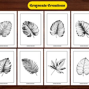 50 Tropical Leaf Coloring Page Book, Nature Botanical Flower Floral ...
