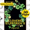 50 Bunny St Patrick Day Coloring Page Book, Patty Irish, Printable PDF ...