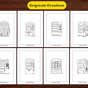 50 Vending Machine Coloring Page Book, Food Cute Kawaii Doodle ...