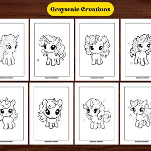 50 Unicorn Coloring Page Book, Horse Cute Fantasy Kawaii Doodle ...