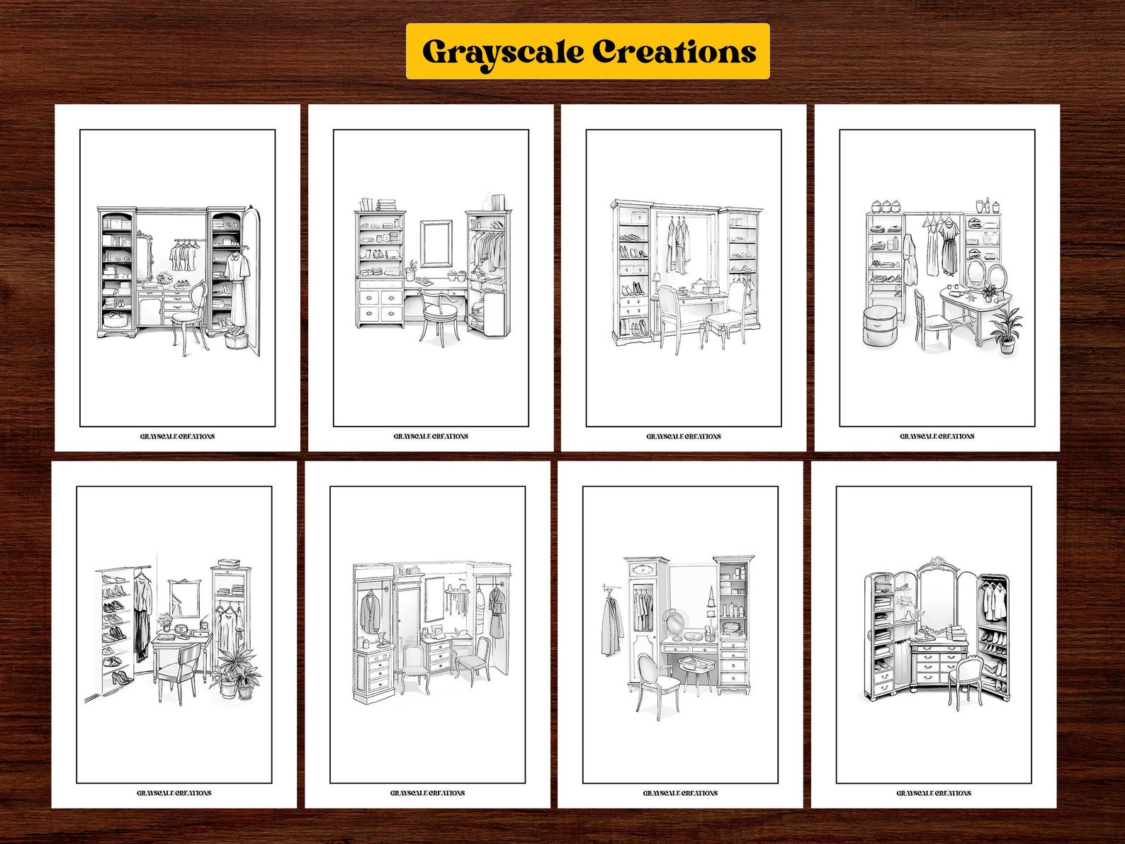 50 Dressing Room Coloring Page Book, Nature House Interior Design ...