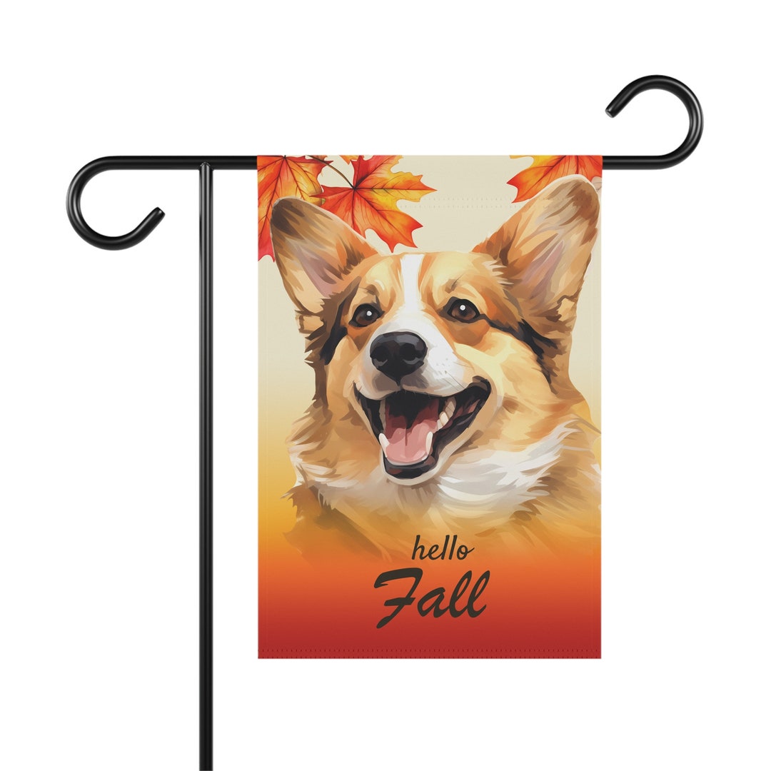 Pembroke Welsh Corgi Dog Flag - Hello Fall - Comes in 2 Sizes! - Garden ...