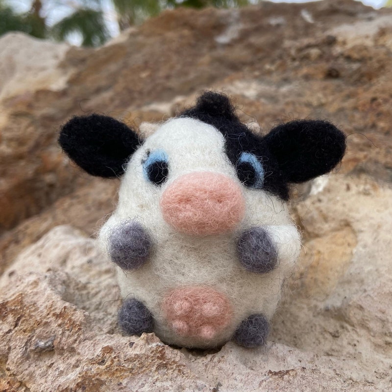 Needle Felted Cow - Etsy