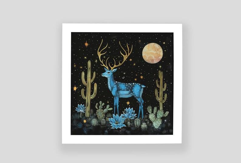 El Venado Azul, Color Painting, Digital Art Print, Digital Download ...
