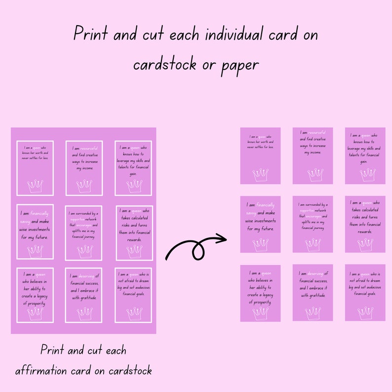 Affirmation Cards for Queens Focused on Achieving Financial - Etsy