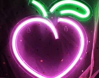 Peach Neon Sign Light Peach Home Decor Fruit Led Neon Sign - Etsy
