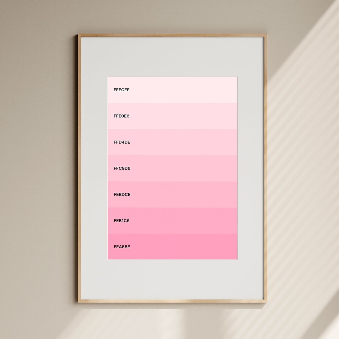 Pale Pink Gradient Art Printable Poster - Etsy