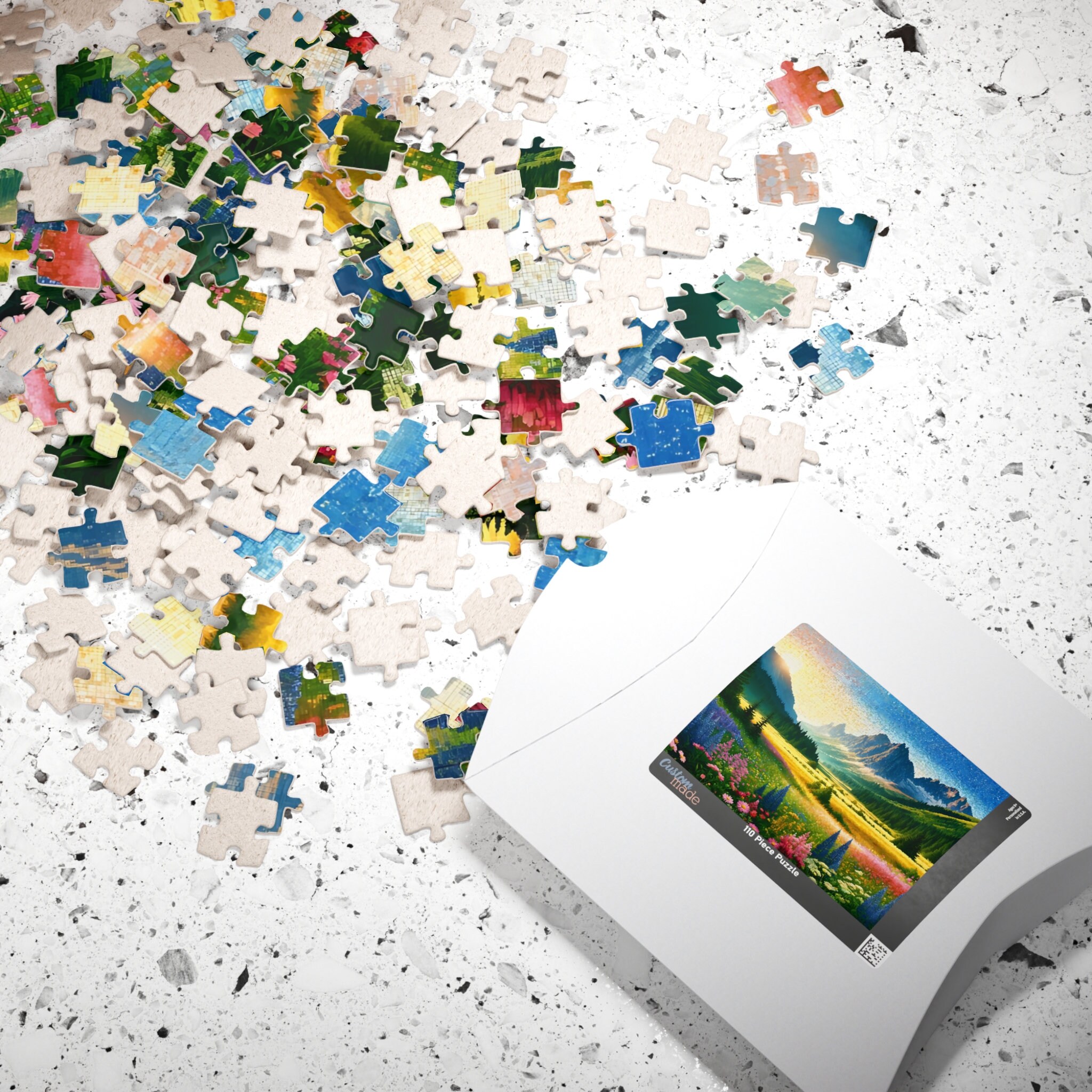 Quiet Meadow Hiking Trails Jigsaw Puzzle Serene Nature Mosaic Art ...
