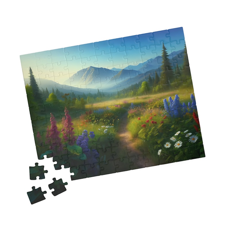 Tranquil Dawn Meadow Jigsaw Puzzle 110, 252, 520, 1014-piece Serene ...