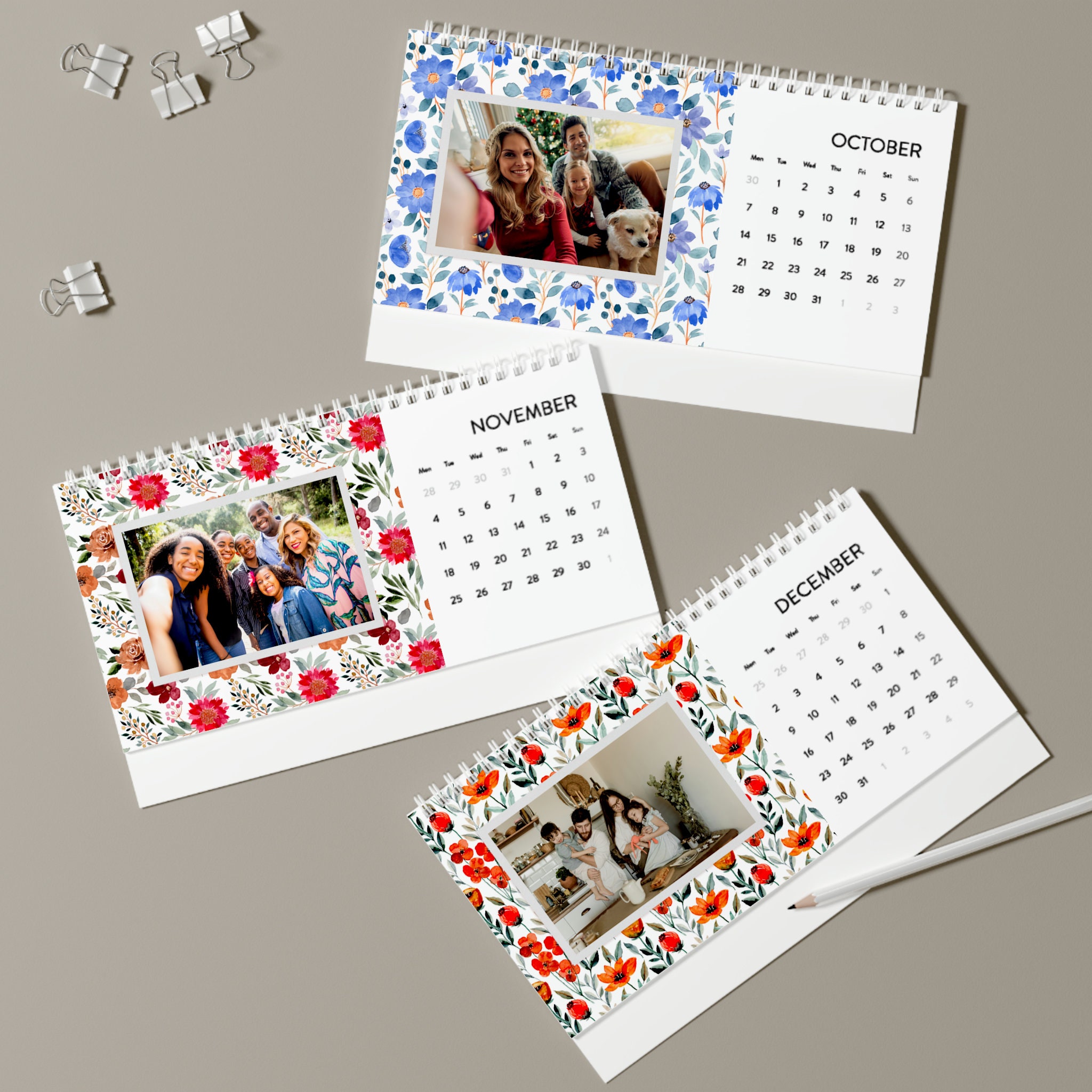 Custom 2024 Desk Calendar Personalized Photo Floral Calendar sold by ... Custom 2024 Desk Calendar Personalized Photo Floral Calendar sold by ...