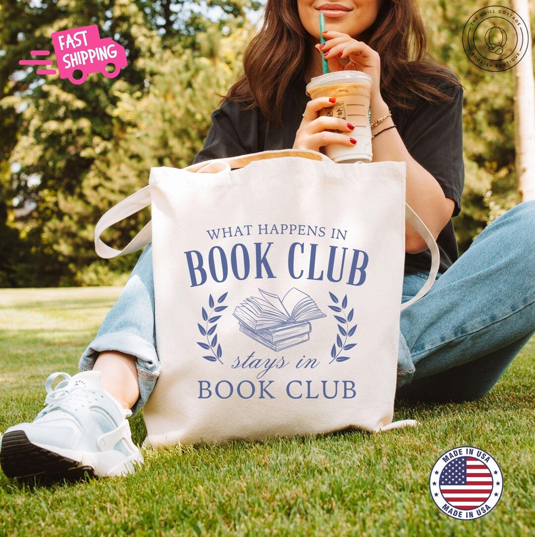 Book Club Canvas Tote Bag Book Lover Gift for Book Club Bag Eco ...