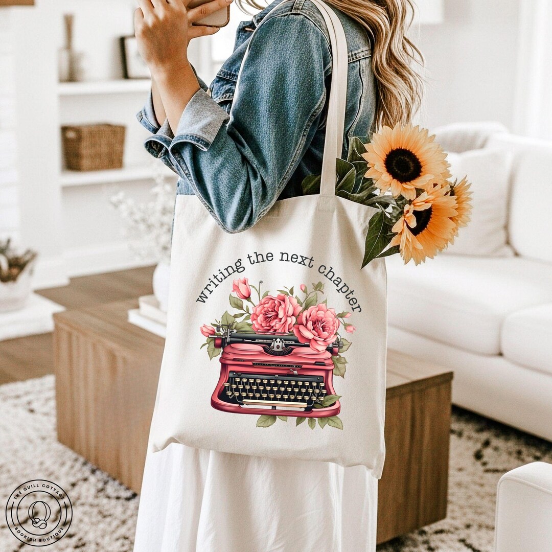 Writing the Next Chapter Canvas Tote Bag, Next Chapter Gift, Writing ...