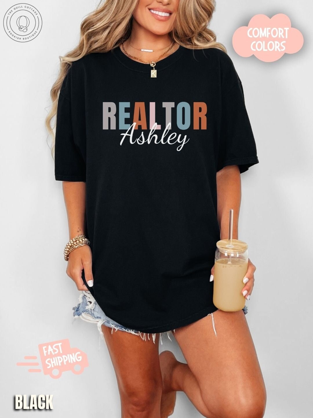 Custom Real Estate Agent Shirts, Realtor Custom Name Comfort Colors ...