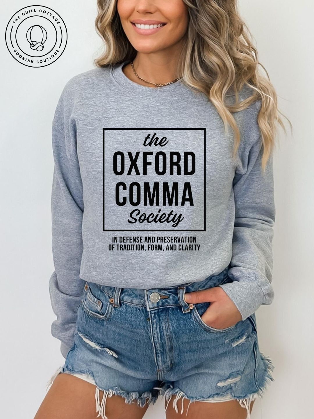 Oxford Comma Society Sweatshirt, Writer Gift Sweatshirt, Bibliophile ...