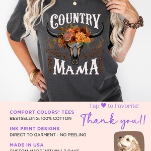 Comfort Colors® Country Mama Shirt Trendy Western Graphic Tee Country ...