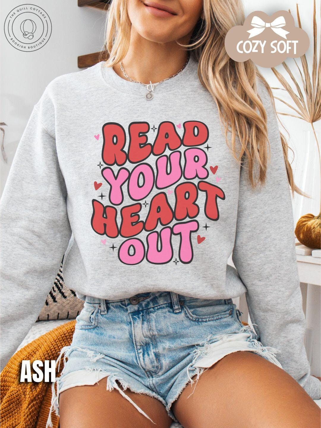 Read Your Heart Out Sweatshirt Bookish Valentine Sweater Cozy Reading ...