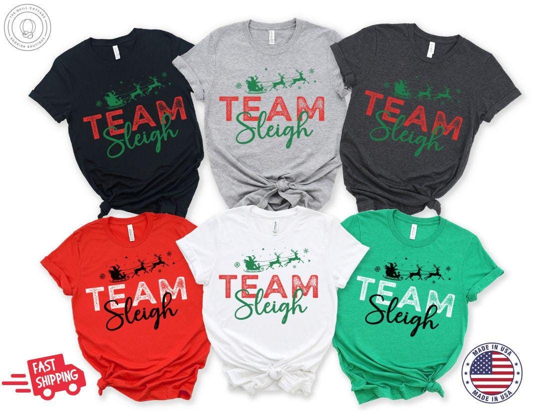 Team Sleigh Matching Shirt Christmas Squad Shirts for Office Party ...